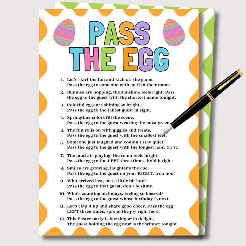 Easter Pass the Egg - Etsy