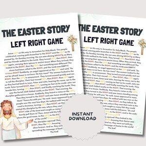 Easter Left Right Game Bible Story Pass the Gift, Printable Church ...