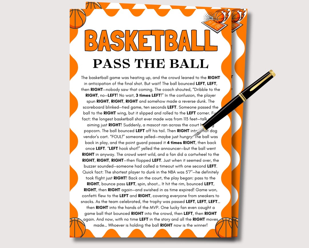 Basketball Pass the Ball Game, Fun Basketball Game for Adults Kids ...