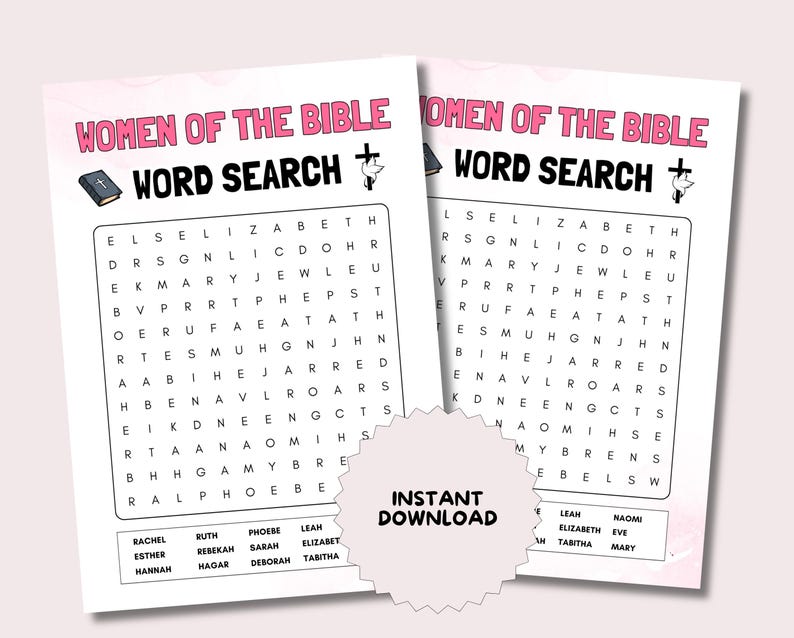 Women of the Bible Word Search Game, Women's Ministry Games, Bible ...