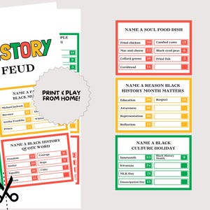 Black History Family Feud Game, Fun Printable Black History Month Game ...