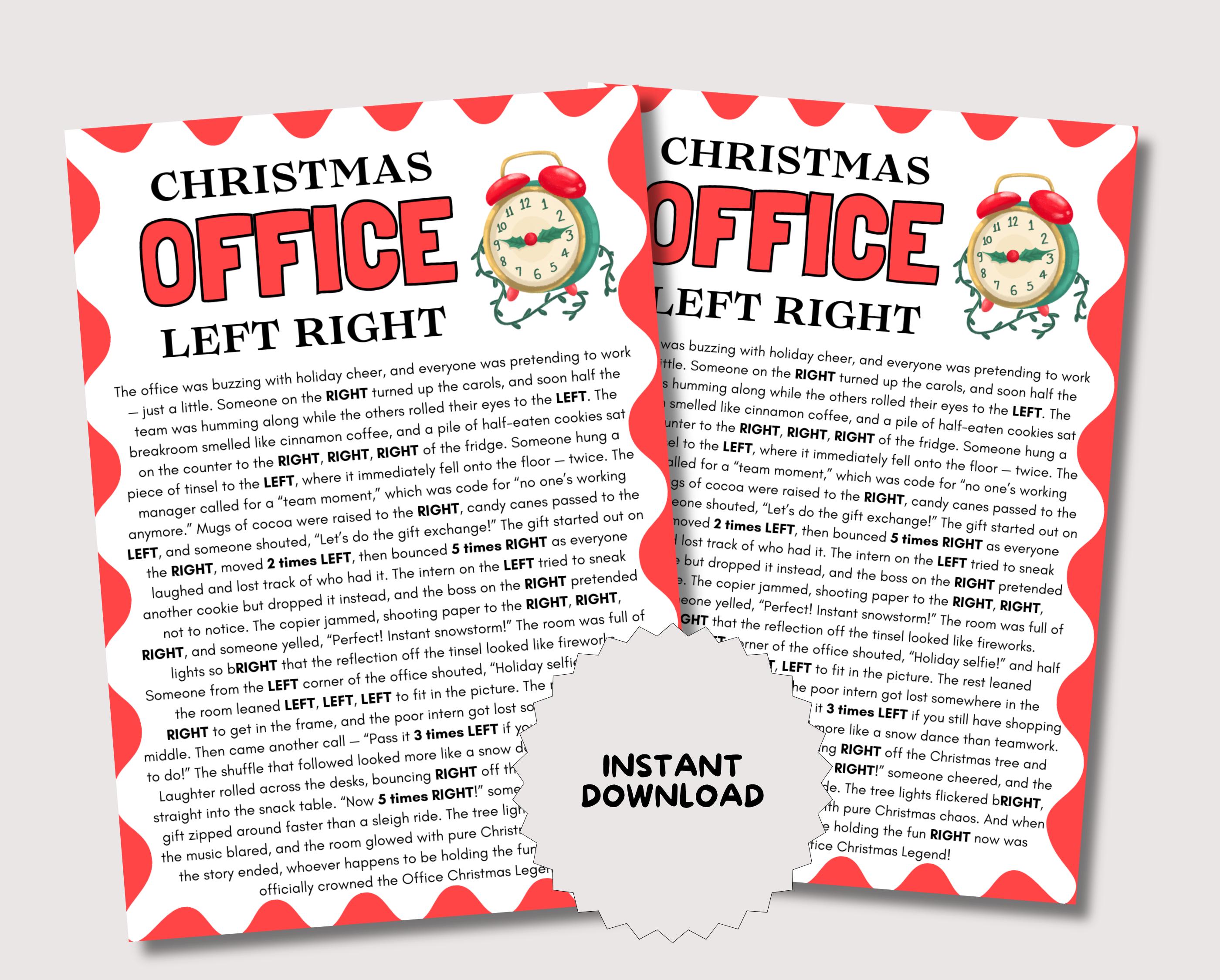 Christmas Office Left Right Game, Fun Office Christmas Game for Staff ...