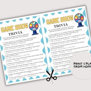 Game Show Trivia TV Quiz Shows, Fun Game for Seniors and Family Reunion ...