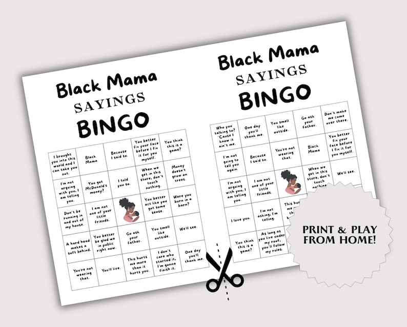 Black Mama Sayings Game Bingo Black Mama Saying, Black Momma Sayings ...