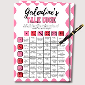 Galentine's Talk Dice Game, Fun Printable Galentines Day Game for Girls ...