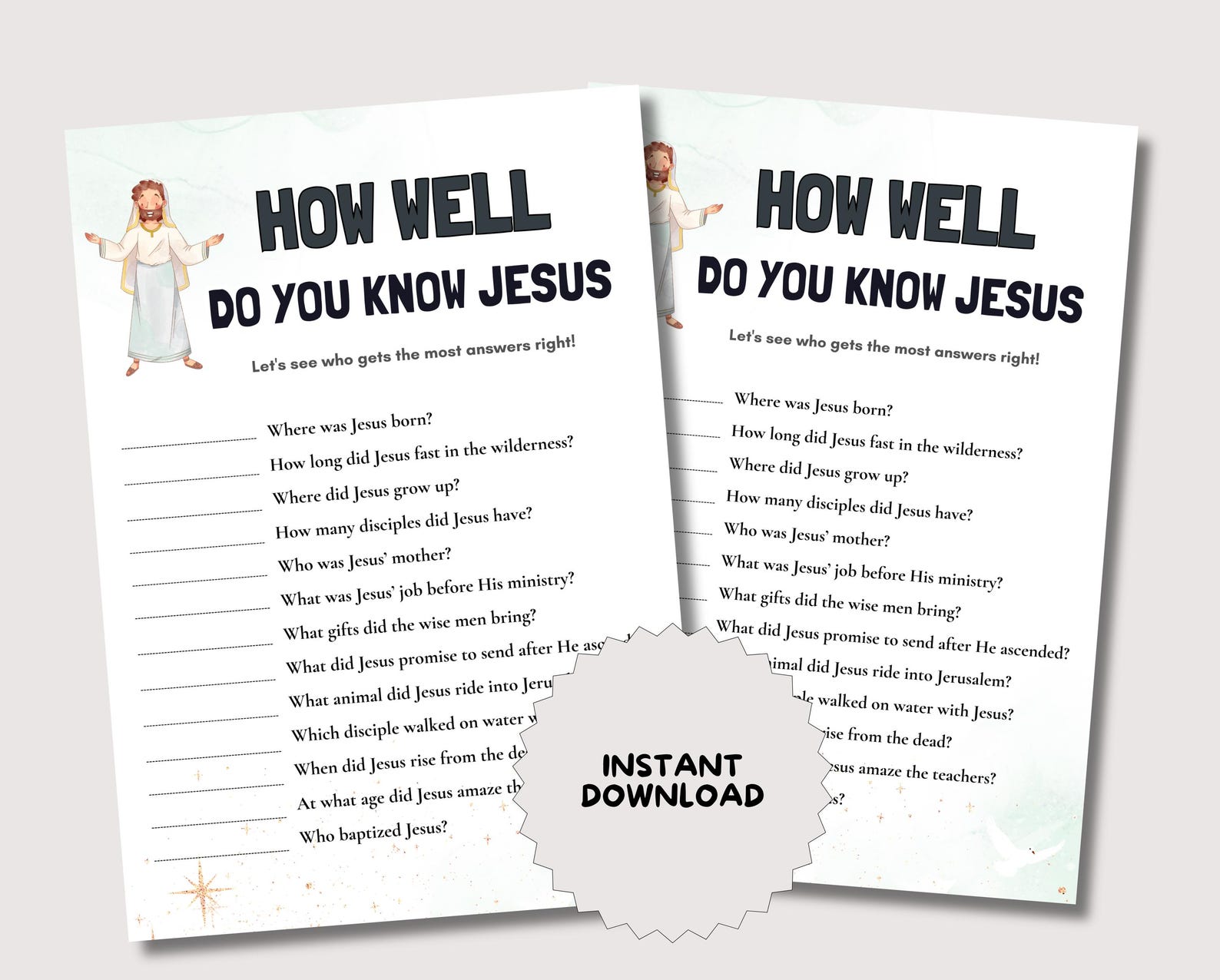 How Well Do You Know Jesus Game, Religious Bible Game Printable, Church ...