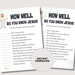 How Well Do You Know Jesus Game, Religious Bible Game Printable, Church ...