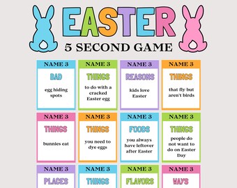 Easter 5 Second Game, Fun Easter Family Game for Kids Adults, Easter ...