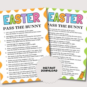 Easter Pass the Bunny Game, Fun Group Easter Game for Kids Adults ...