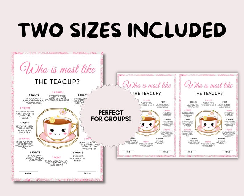 Tea Party Games, Who is Most Like the Teacup, Ladies Tea Party Games ...