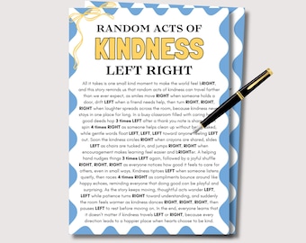 Random Acts of Kindness Left Right Game, Fun Printable Kindness ...