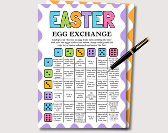Pass the Egg Easter Game, Fun Printable Easter Activity for Kids Adults ...