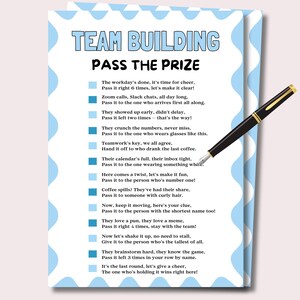 Pass the Prize Team Building Game, Office Games, Printable Team ...