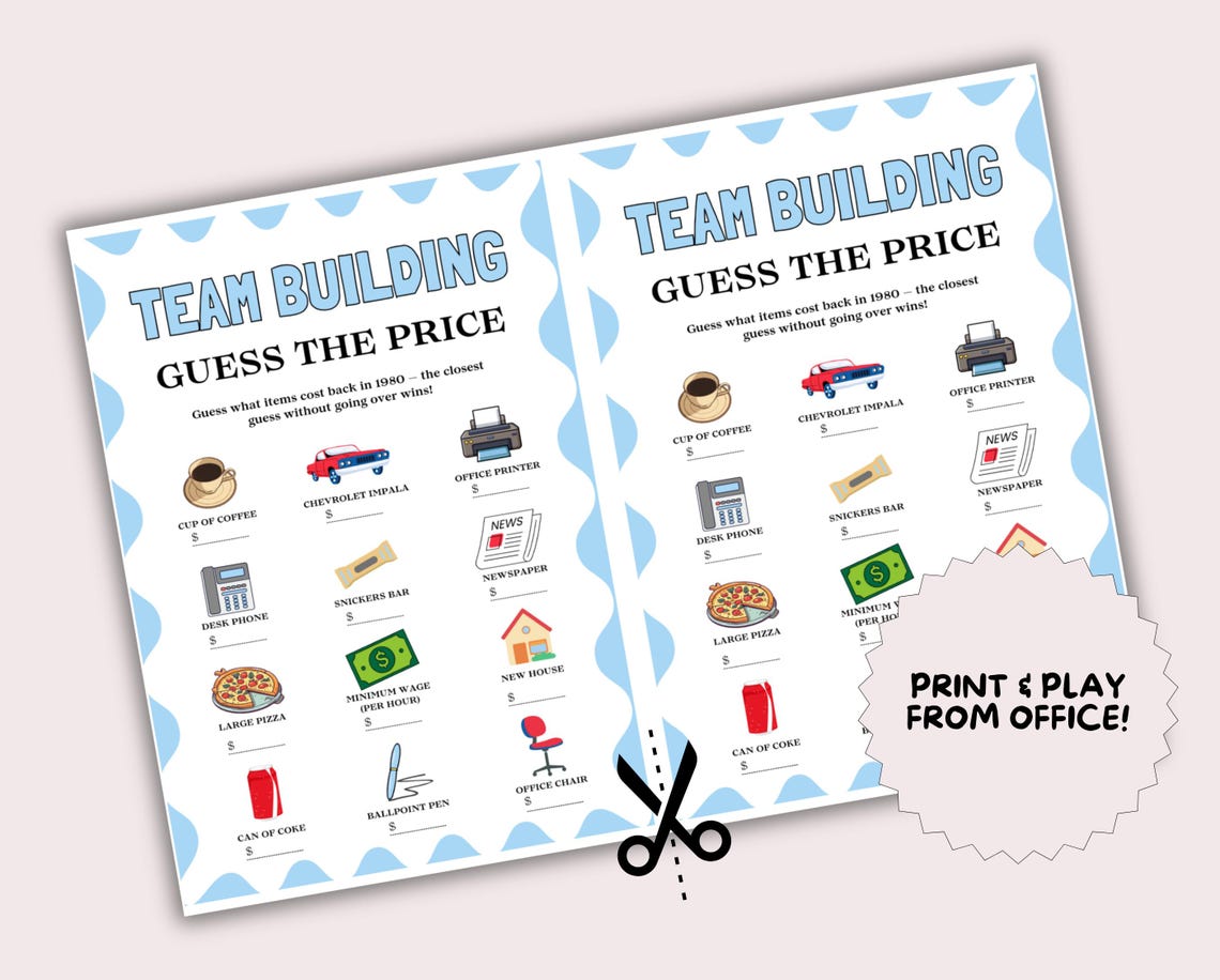 Team Building Activity Guess the Price, Printable Office Games, Work ...