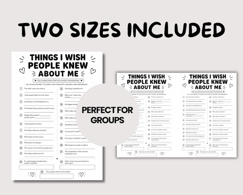 Things I Wish People Knew About Me Worksheet, All About Me Mental ...