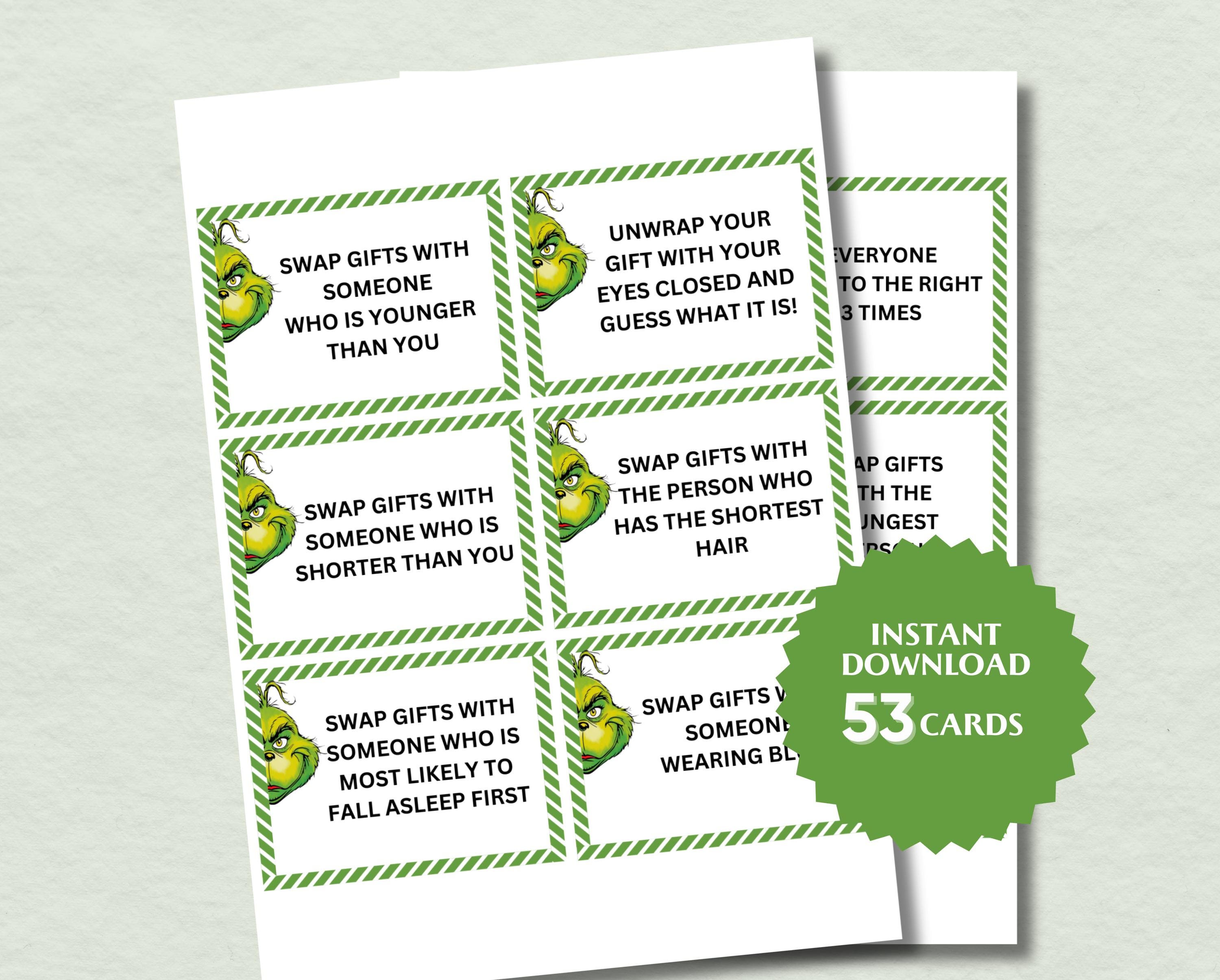 Grinch Party Gift Exchange Game, Christmas Pass the Present Game ...