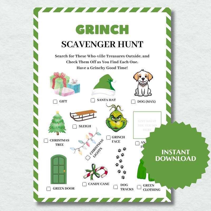 Grinch Scavenger Hunt - Etsy