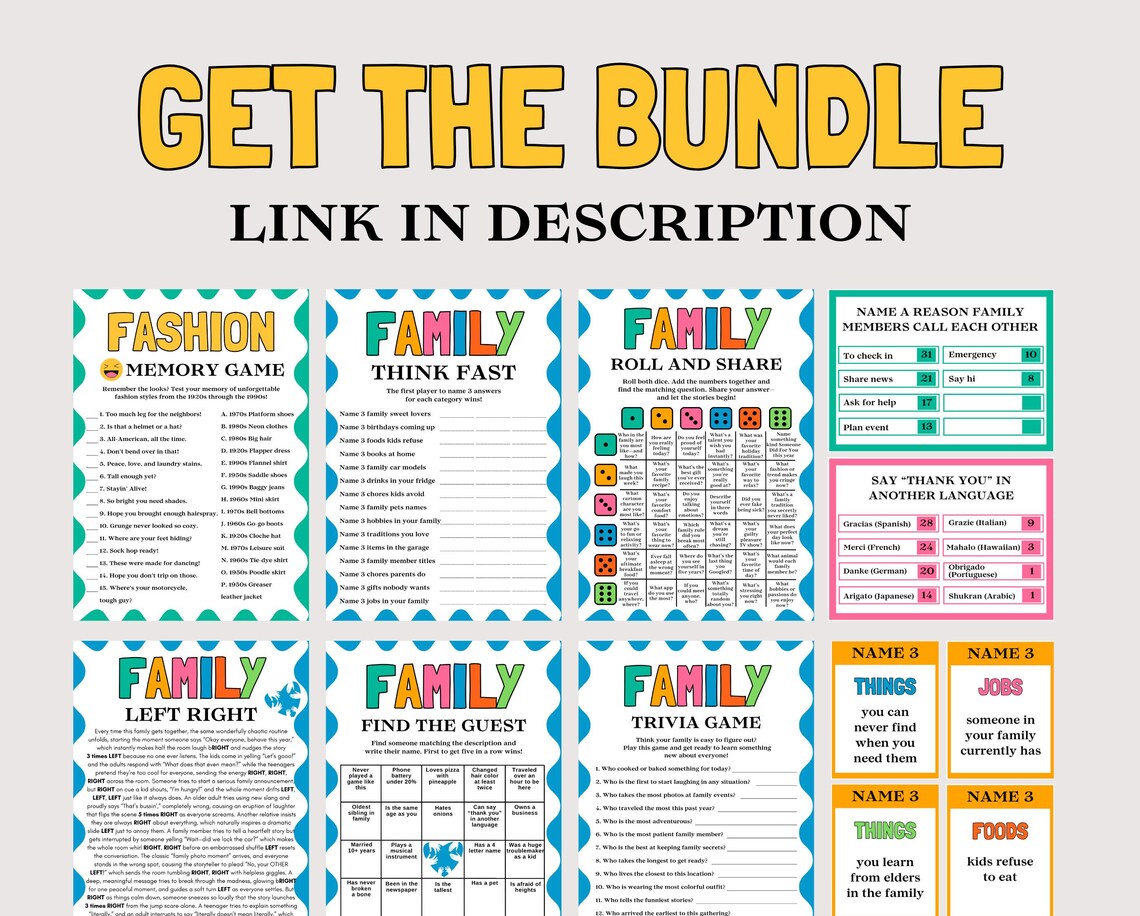 Cousin Left Right Game, Fun Printable Cousins Party Game, Cousin Pass ...
