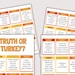 Friendsgiving Game Truth or Turkey, Funny Friendsgiving Game for Adults ...
