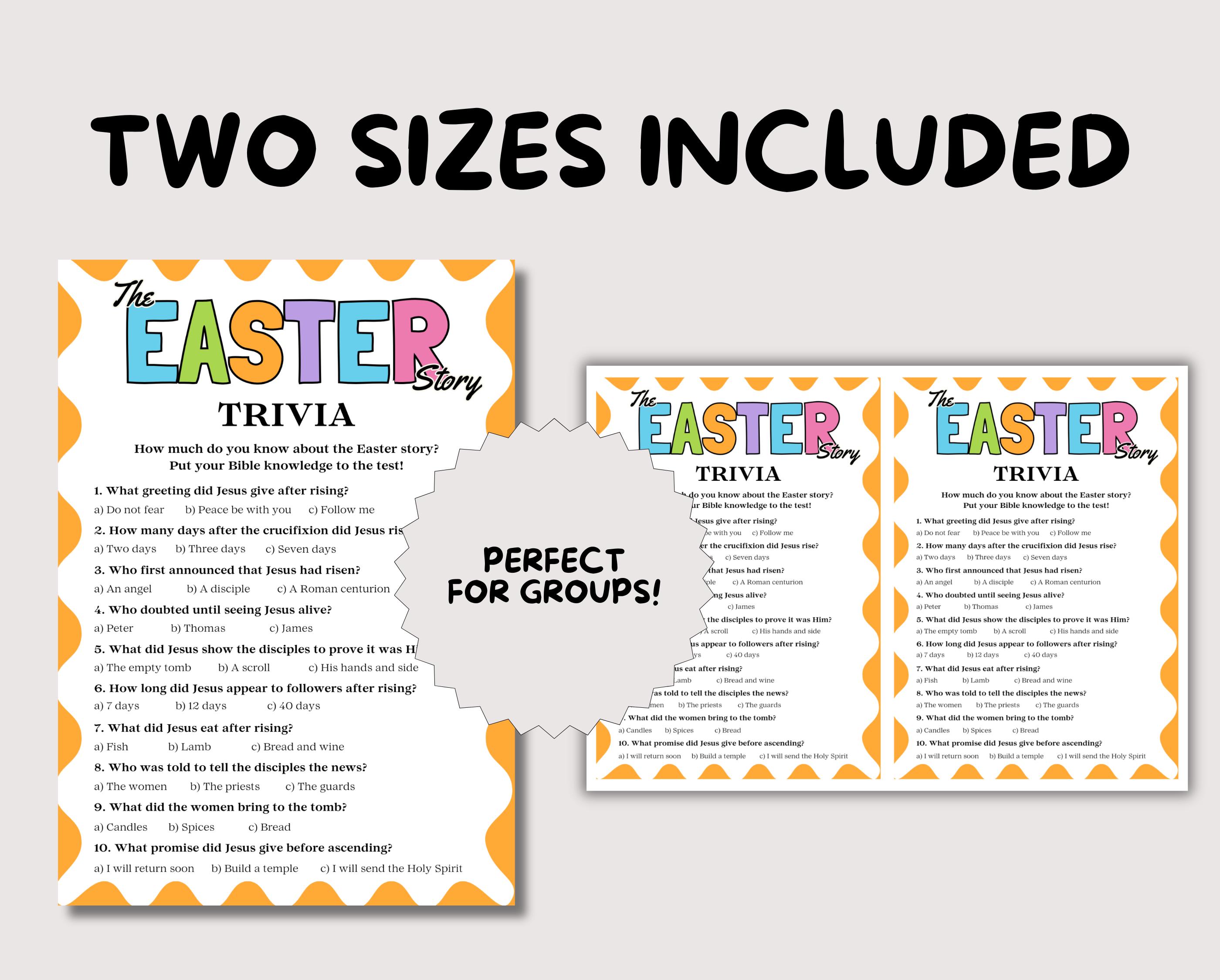 Easter Story Trivia Quiz, Fun Christian Easter Game for Kids Adults ...
