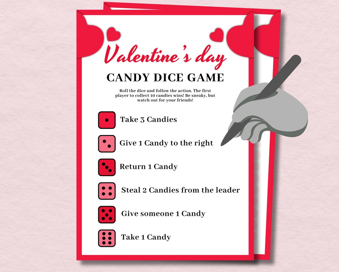 Valentine Pass the Candy Valentines Day Game Printable, Valentine's ...