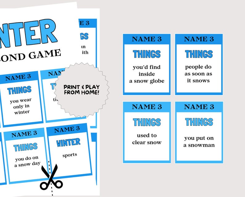 Winter 5 Second Game, Fun Winter Game for Adults Kids, Group Winter ...