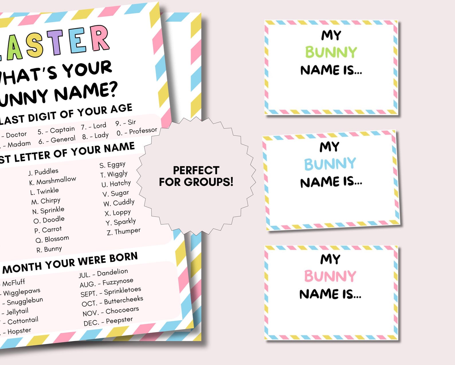 10 Easter Games Bundle, Pass the Gift Easter Pass the Prize, Whats Your ...