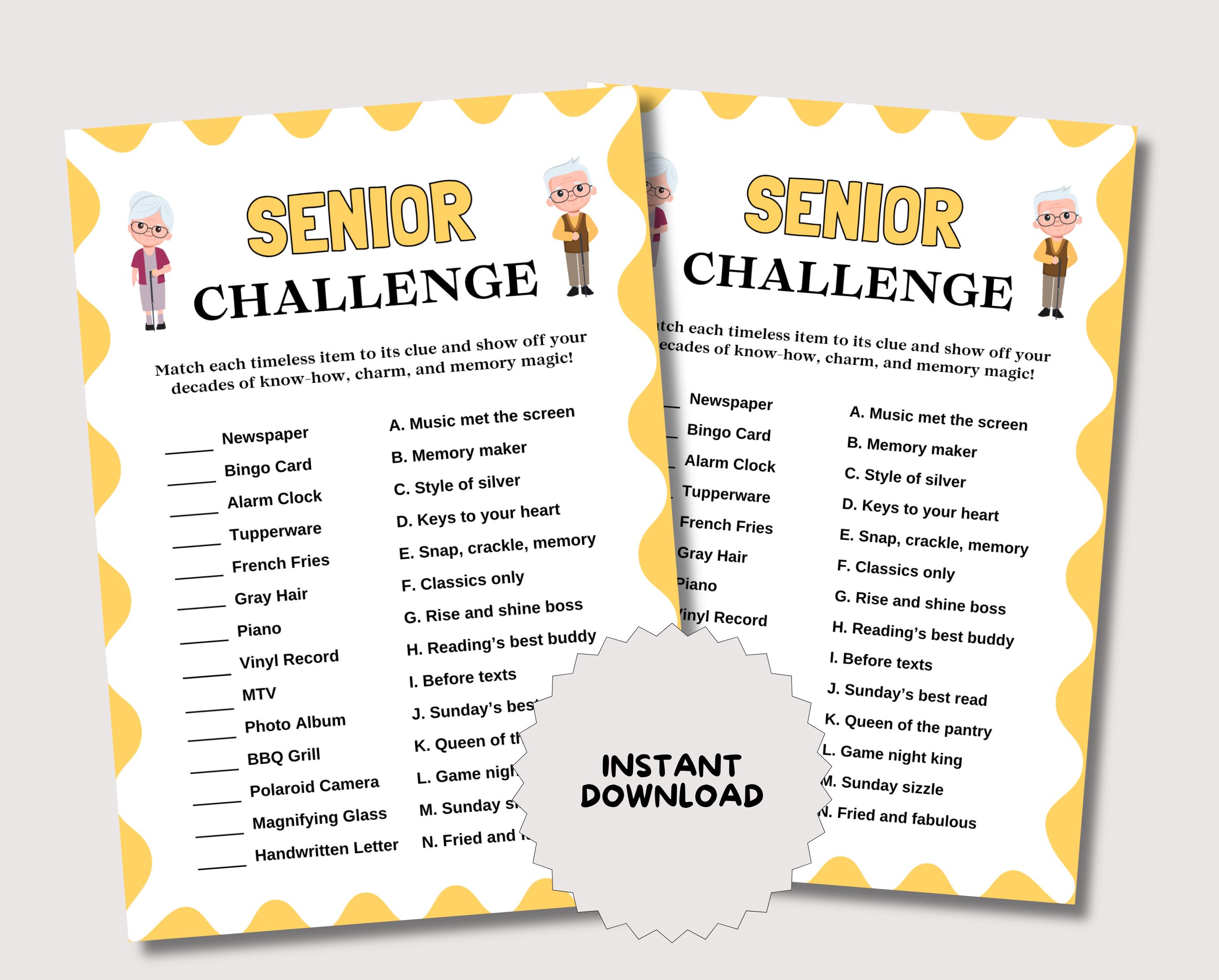 Games for Seniors Groups Challenge, Senior Games for Senior Citizens ...