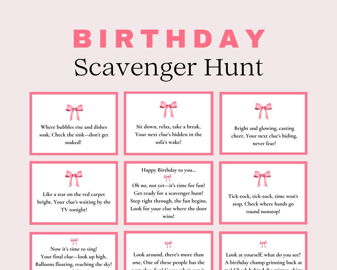 Sweet 16 Scavenger Hunt, Sweet 16 Games, 16th Birthday Games, Sweet 16 ...