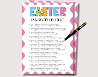 Pass the Egg Easter Game, Fun Printable Easter Activity for Kids Adults ...