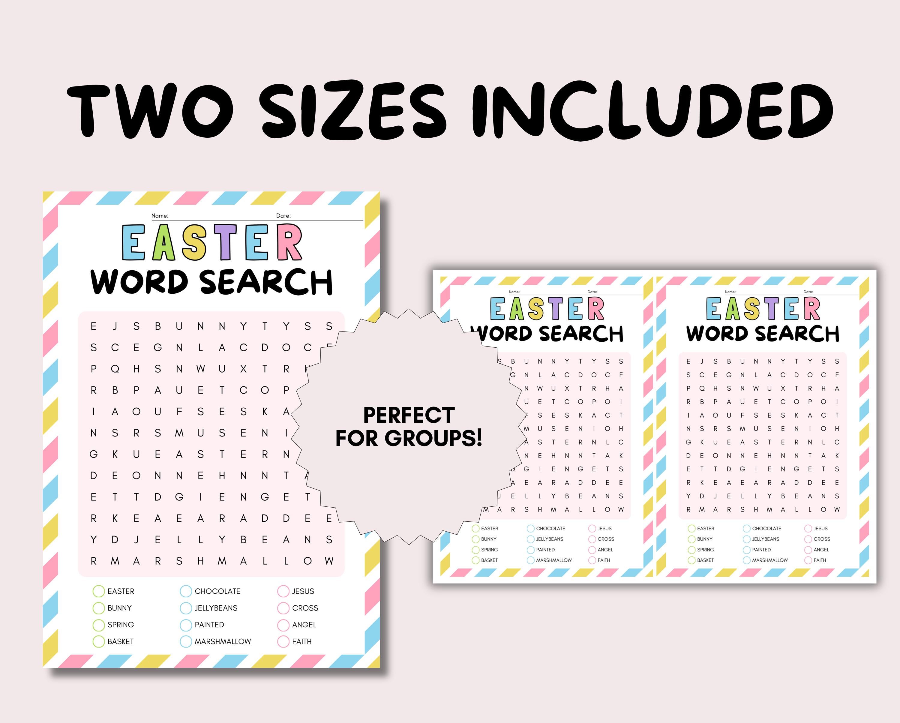 Easter Games, Easter Word Search, Printable Easter Activity for Kids ...