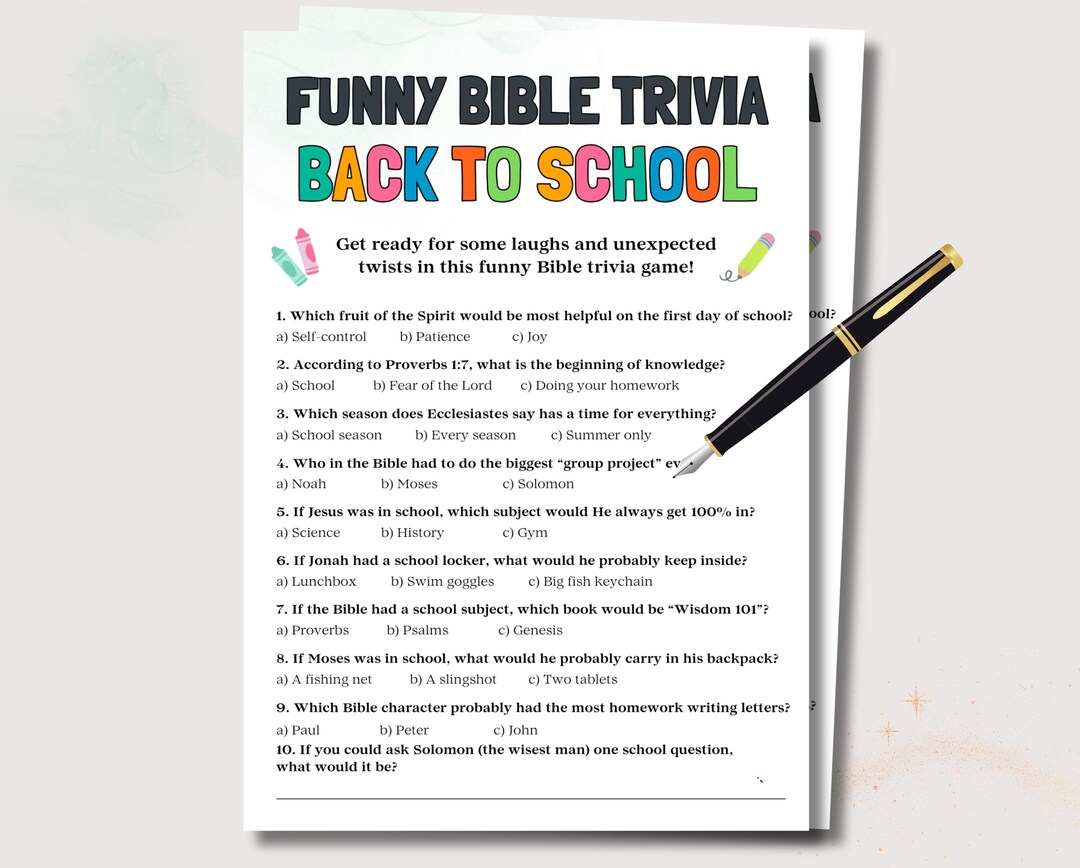 Bible Back to School Game Printable, Christian Back to School ...