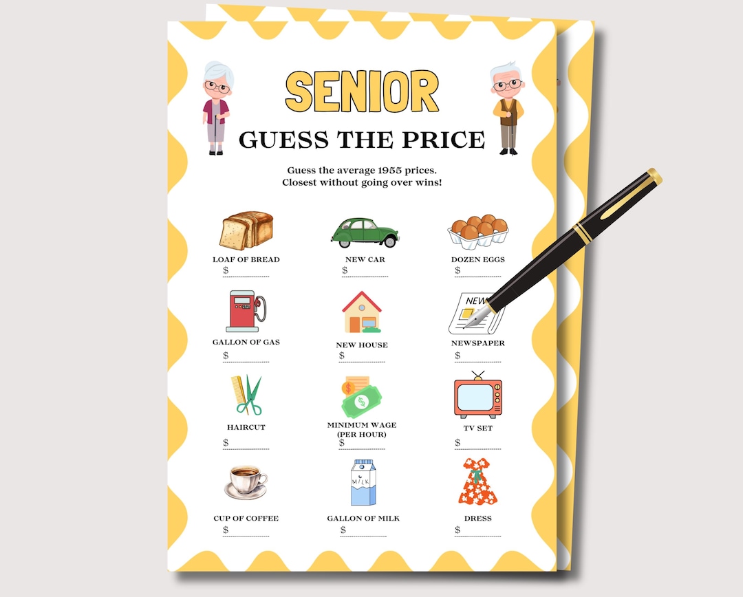 Games for Seniors Guess the Price, Games for Senior Citizens, Senior ...