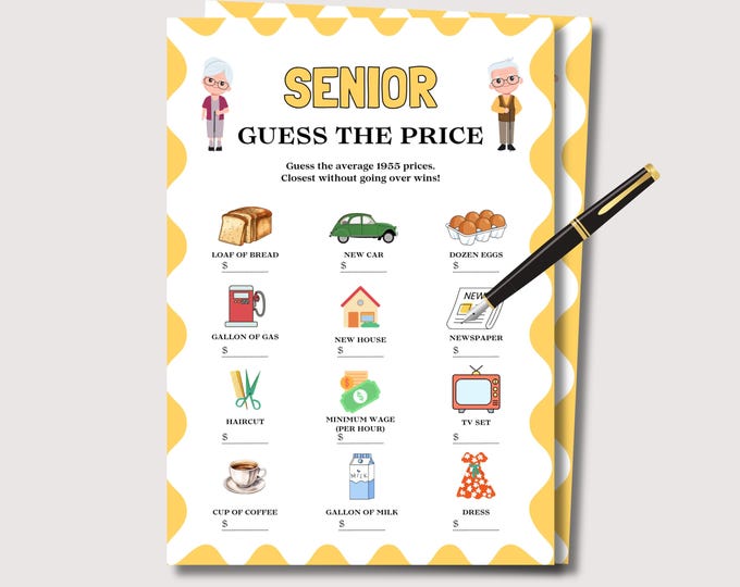 Games for Seniors Guess the Price, Games for Senior Citizens, Senior ...