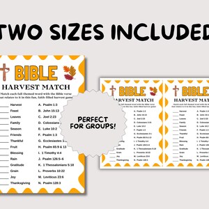 Fall Bible Harvest Match Game, Fun Fall Bible Game for Adults Kids ...