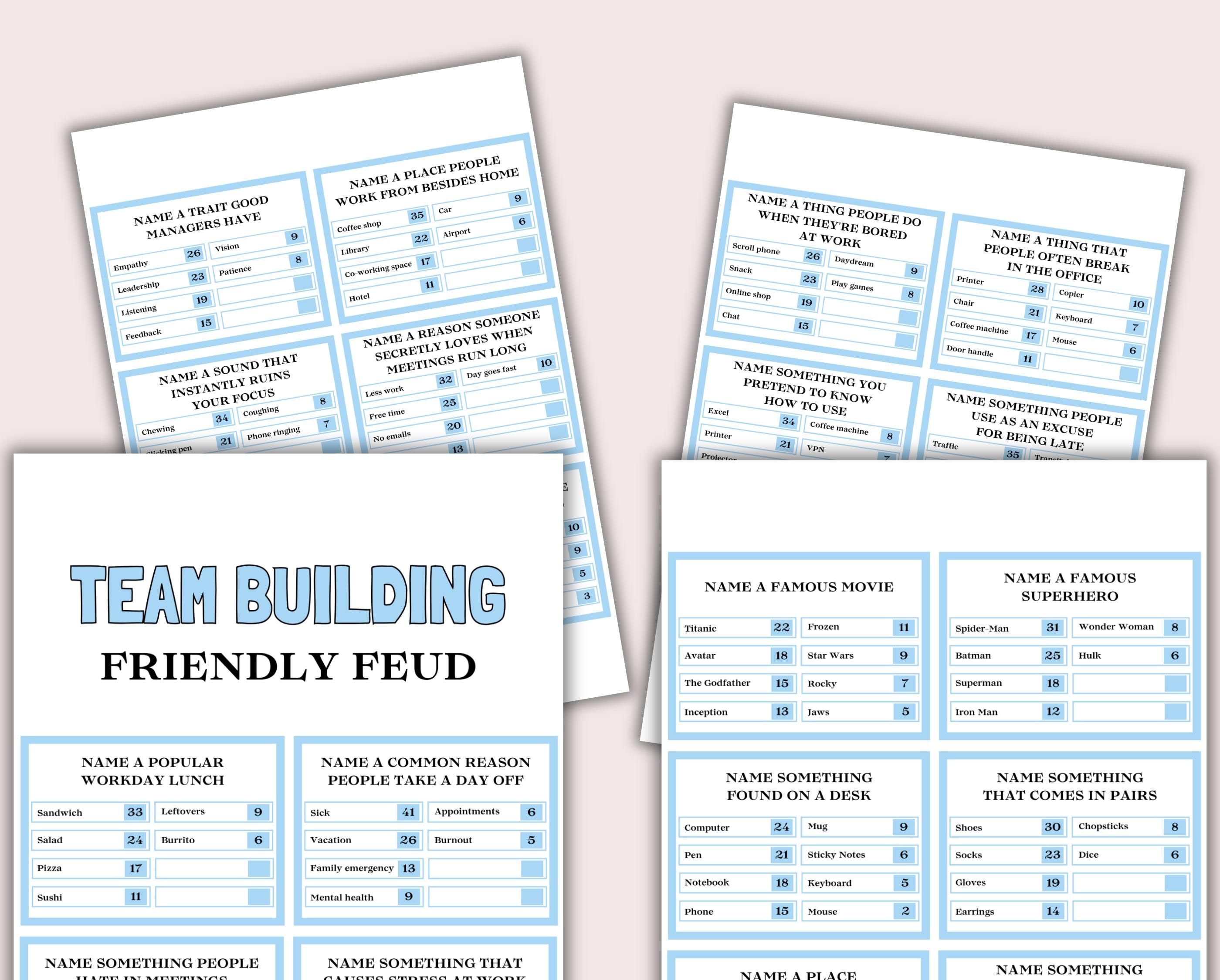Office Friendly Feud Game, Team Building Activities for Office Games ...