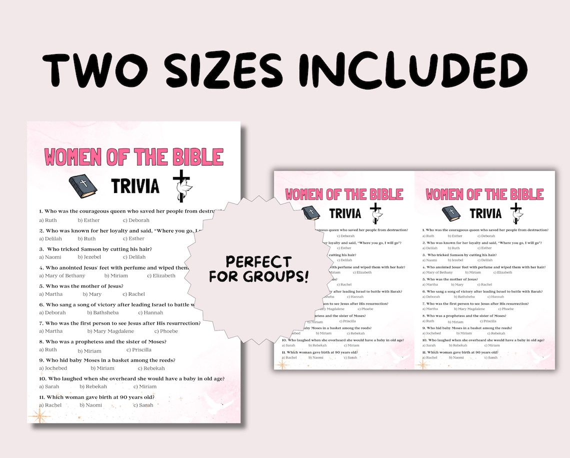 Womens Ministry Games, Women of the Bible Trivia Game Printable, Bible ...