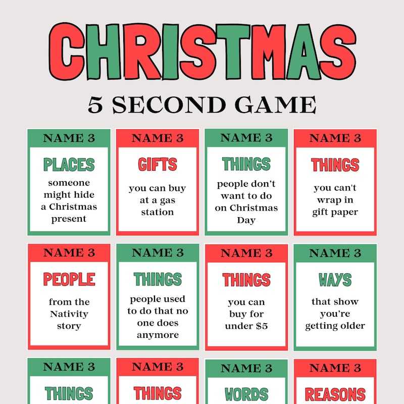 Bible Christmas Fast Game - Etsy
