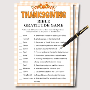 Bible Gratitude Game, Fun Thankfulness Bible Activity for Kids and ...