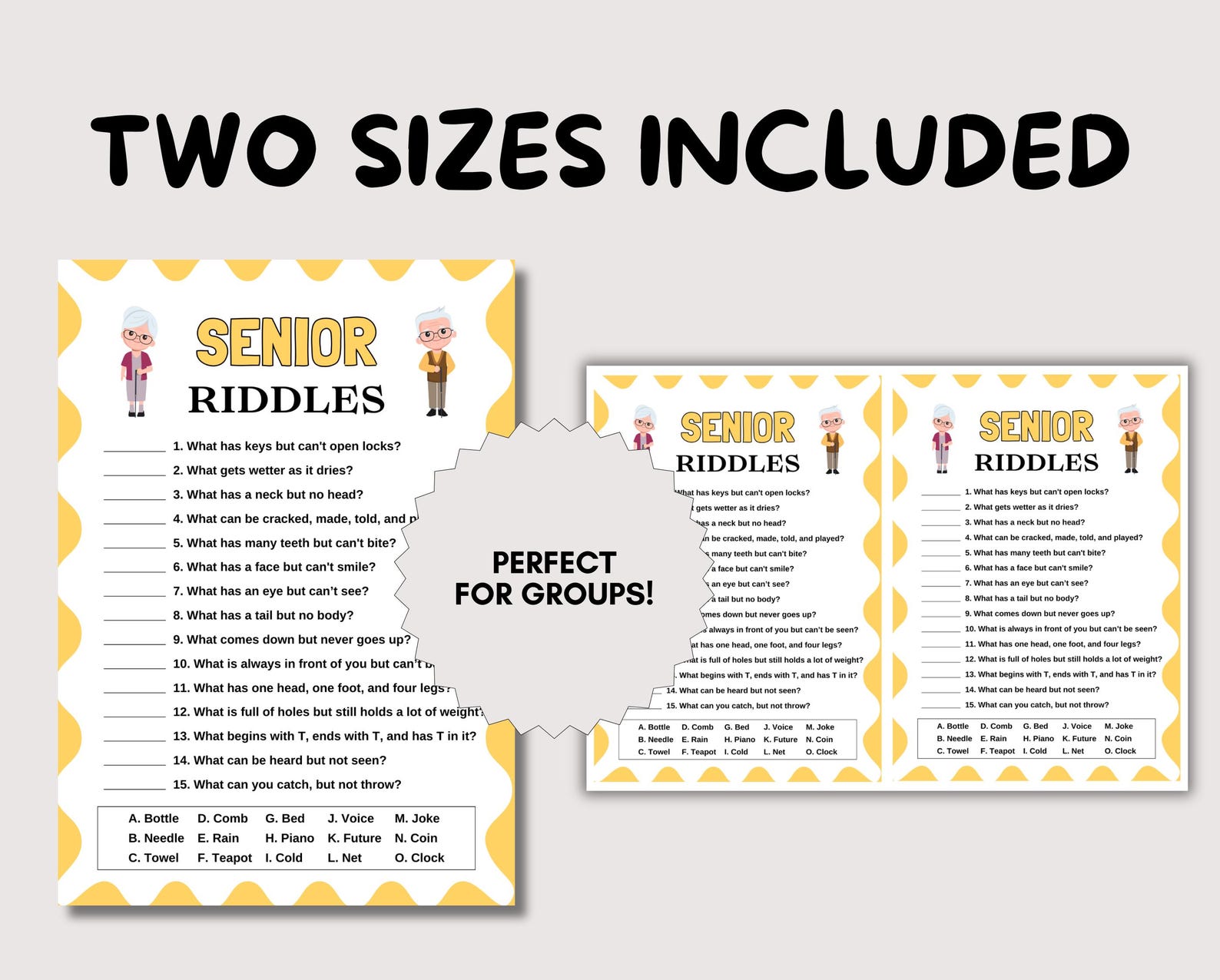 Riddles Games for Senior Citizens, Elderly Games for Elderly Icebreaker ...