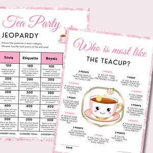 Tea Party Games Bundle, Kids Adult Tea Party Games, Spill the Tea, Tea ...