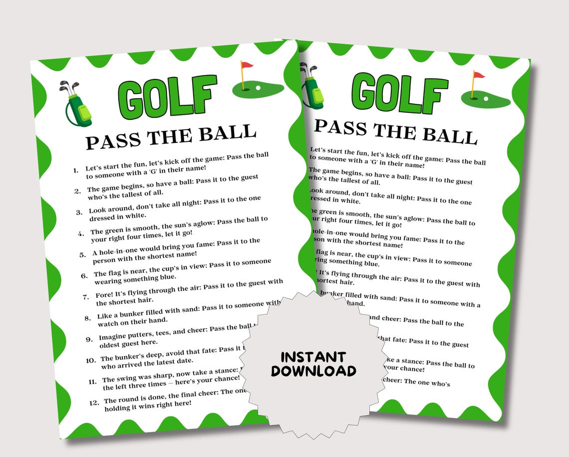 Golf Party Pass the Prize Game, Golf Party Games, Golf Birthday Games ...