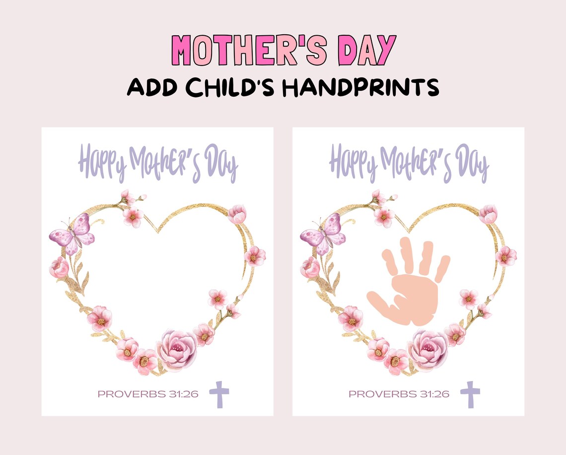 Mothers Day Sunday School Craft, Mothers Day Handprint Bible Verse ...