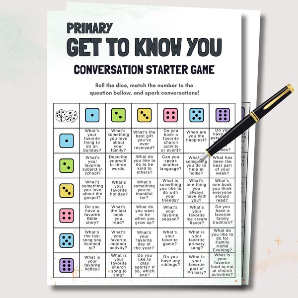Getting to Know You Games - Etsy