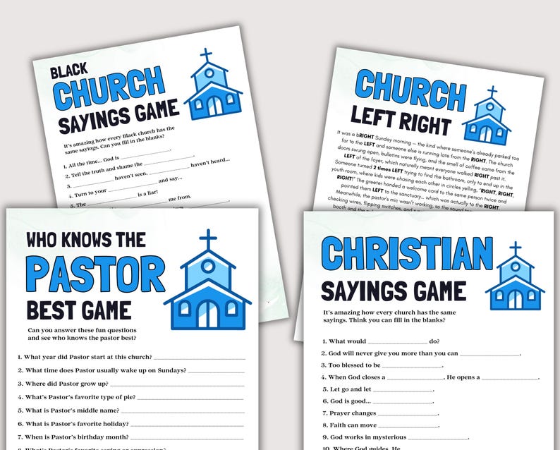 Christian Games Bundle, Funny Christian Games for Adults Kids, Pastor ...