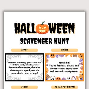 Halloween Candy Scavenger Hunt Game, Indoor Halloween Scavenger Hunt ...