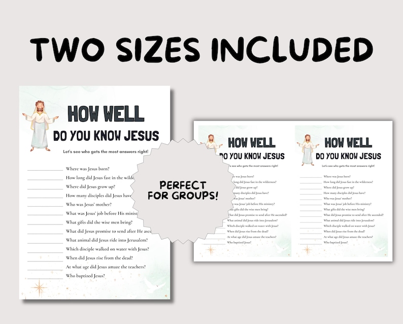 How Well Do You Know Jesus Game, Religious Bible Game Printable, Church ...