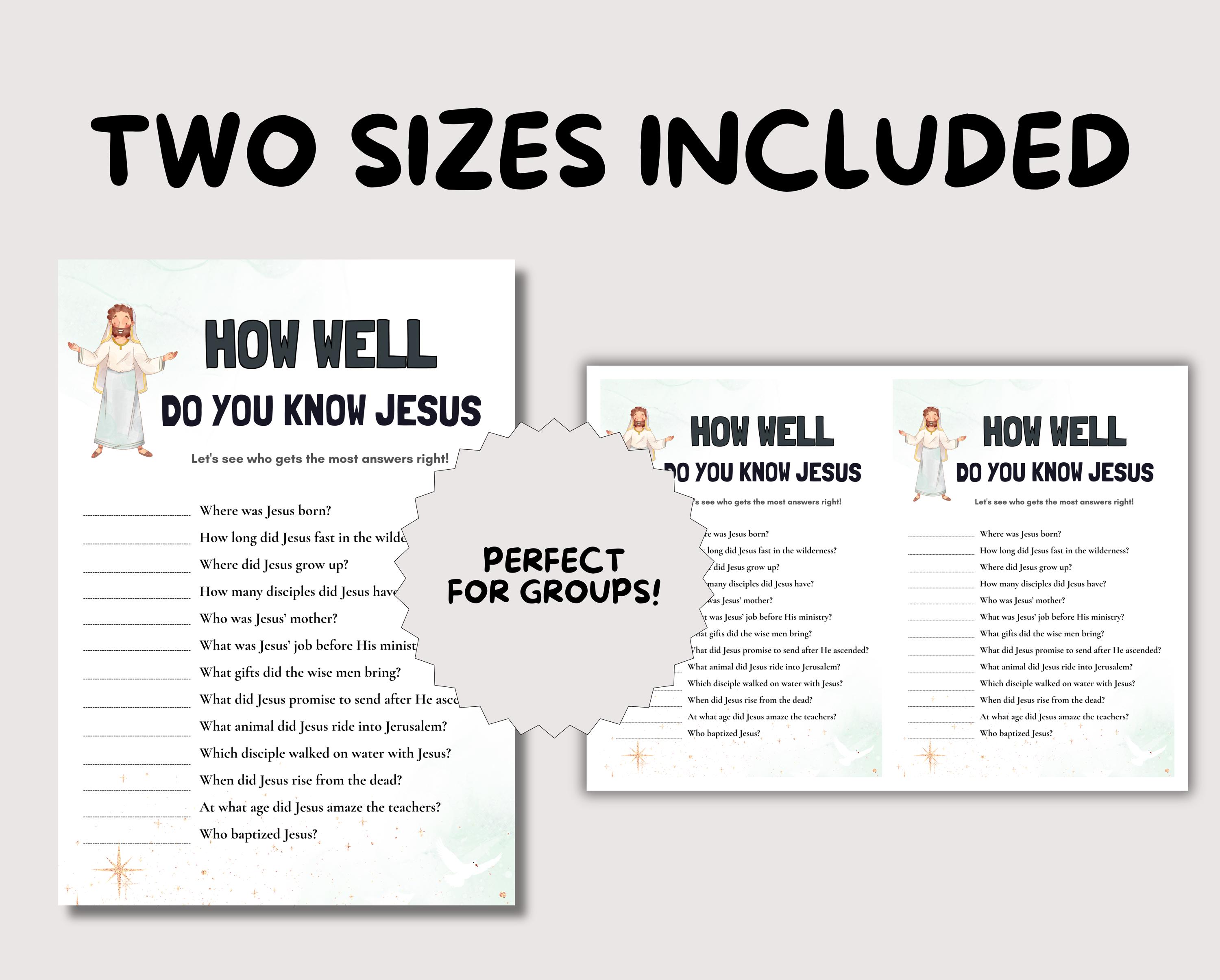 How Well Do You Know Jesus Game, Religious Bible Game Printable, Church ...