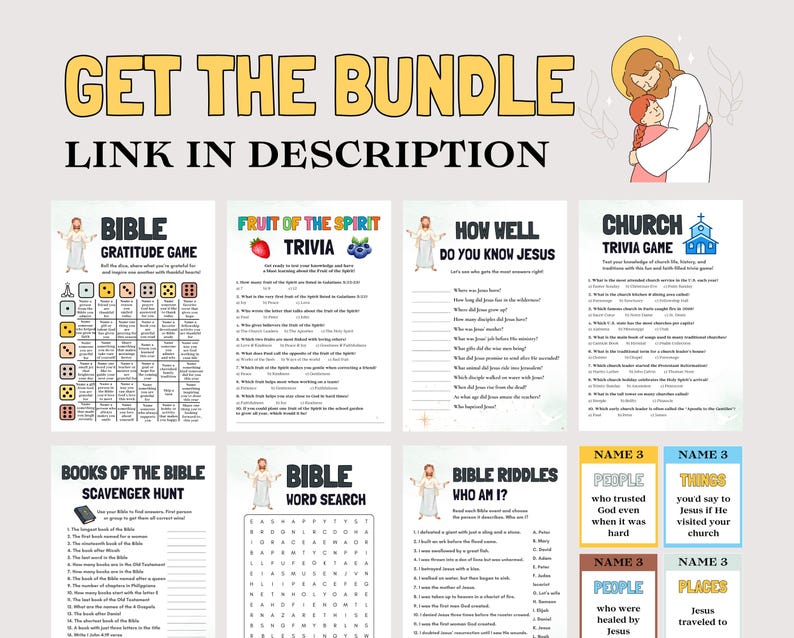 Funny Bible Trivia Game, Religious Bible Game Printable, Church ...