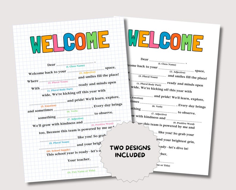 Back to School Mad Libs, Welcome Back Letter to Students, Letter From ...